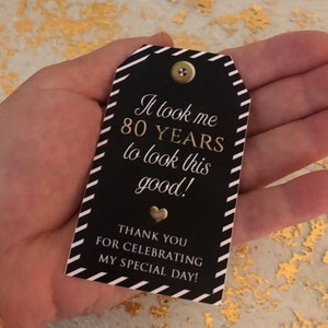 80th Birthday Party Favor Tags:printable Tags for Mini Wine Bottles, It ...