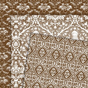Brown Damask Digital Paper:brown Digital Paper Digital Paper - Etsy