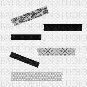 Digital Washi Tape Vintage:black and White Digital Washi Tape, Washi ...