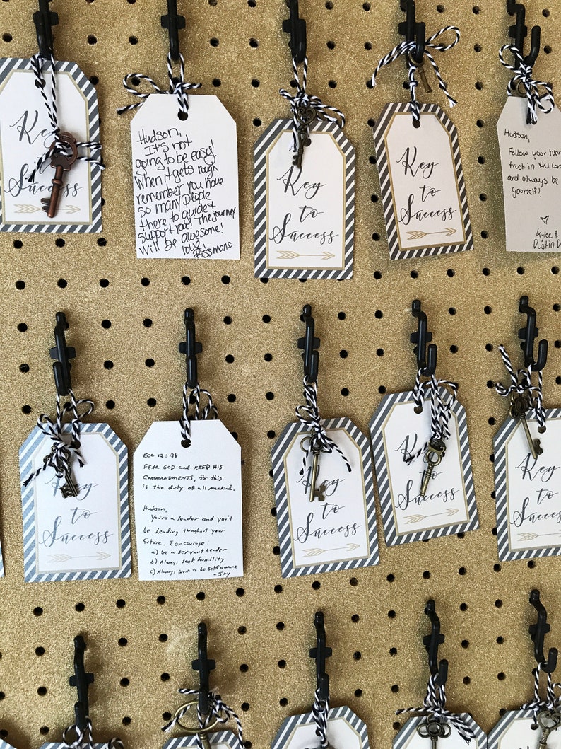 Black and Gold Keys to Success Printable Tags:college - Etsy