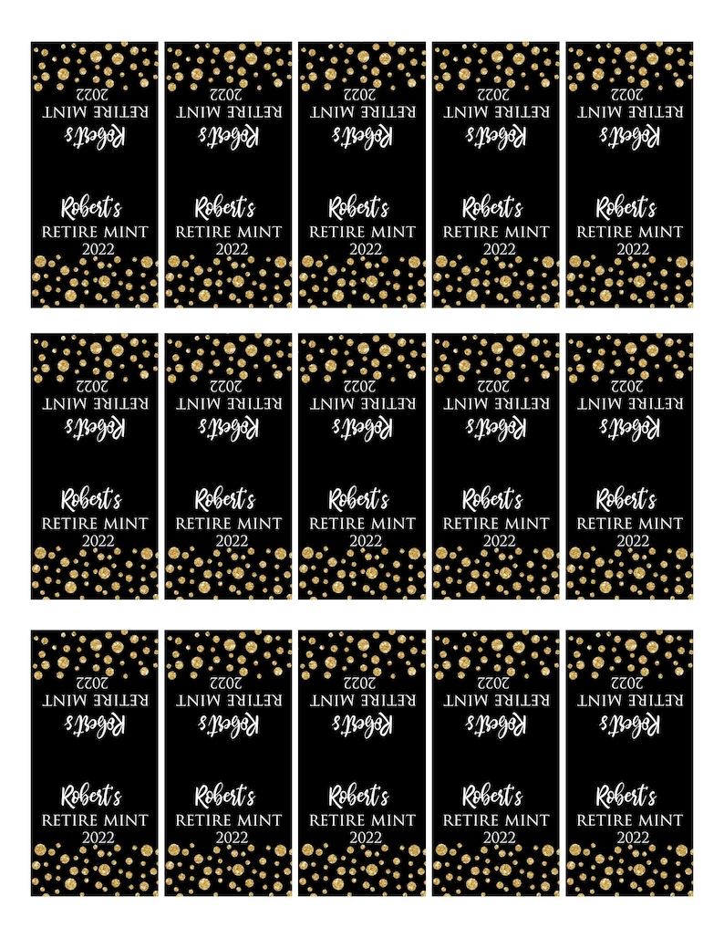 Retire MINT Life Savers Toppers Personalized Printable Tags - Etsy