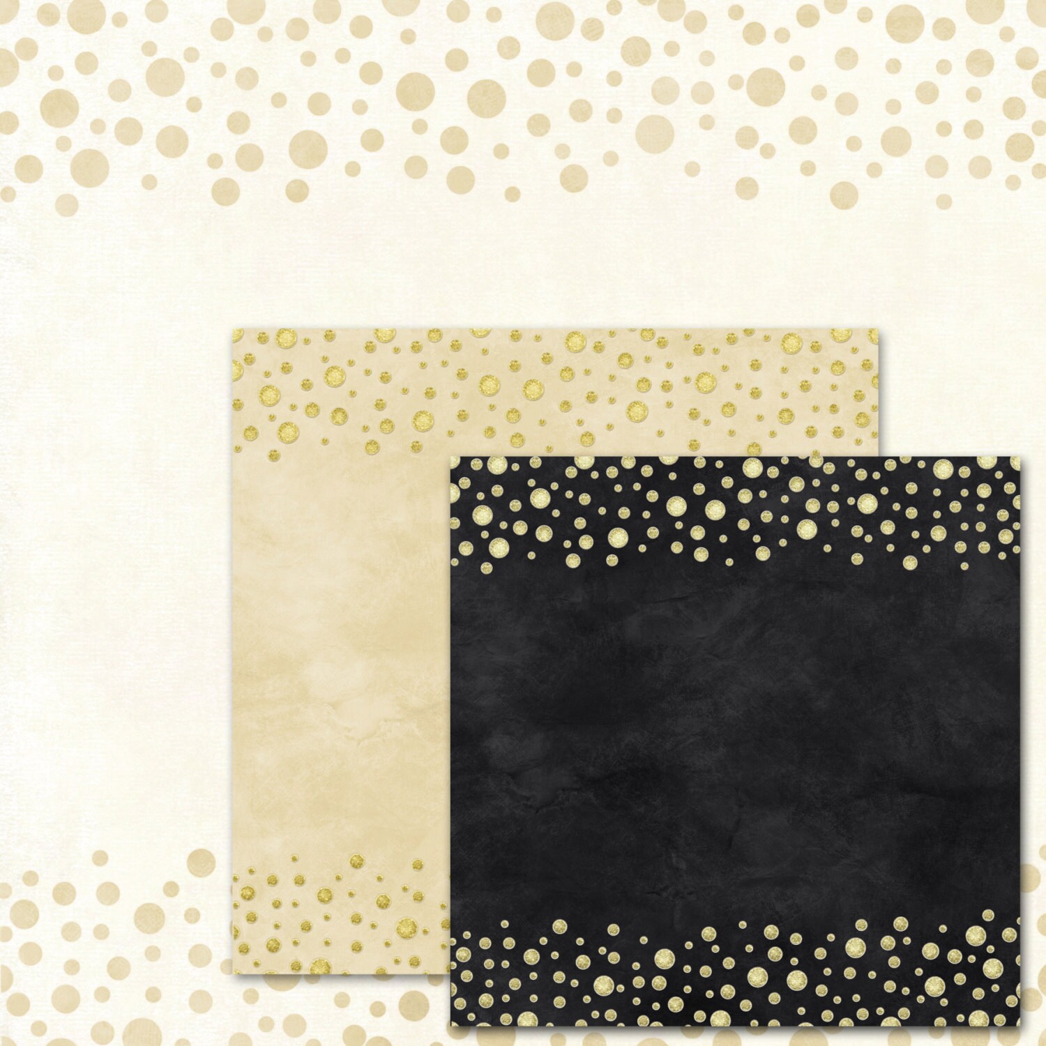 Gold Confetti Digital Paper: Black and White Bokeh Backgrounds (digital ...