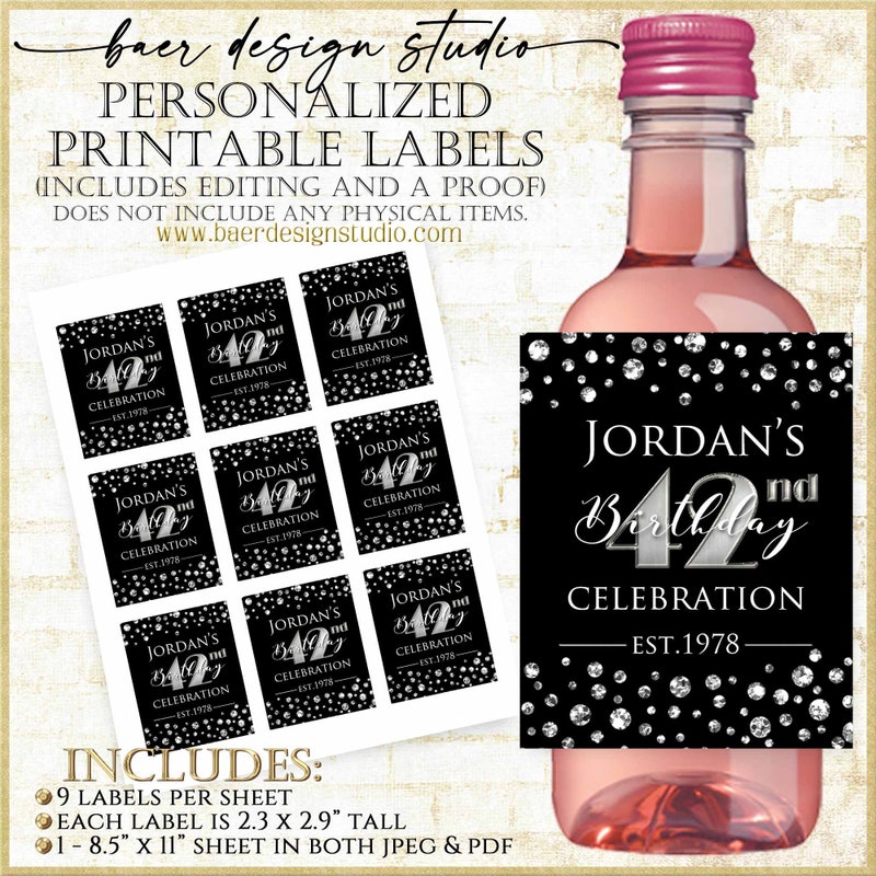 Mini Bottle Labels - Etsy