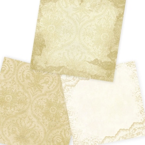 Digital Paper Gold, Lace Digital Paper, Papel Digital, Gold and Ivory ...