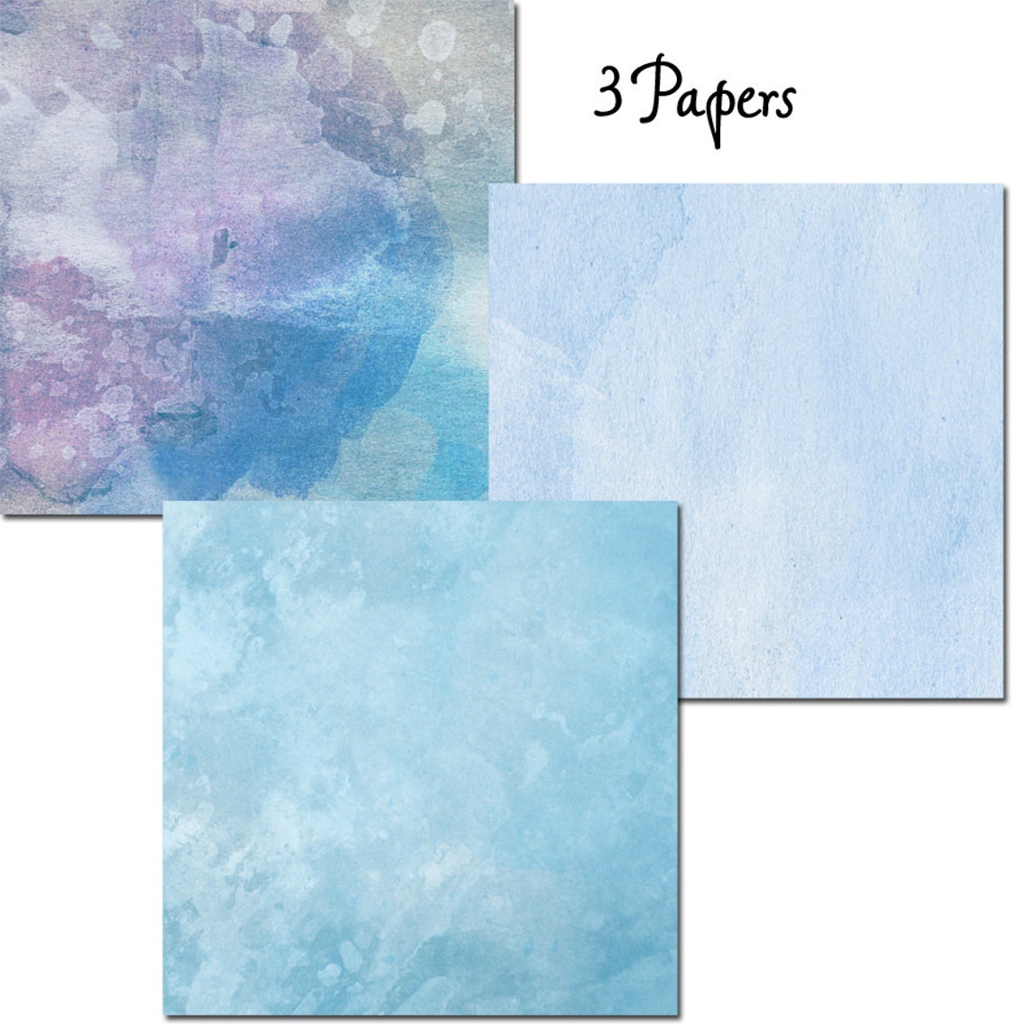 Blue Watercolor Digital Paper Ocean Blue Watercolor Printable - Etsy