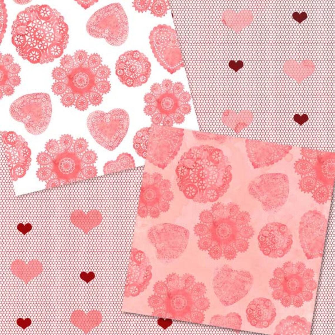 Valentine's Day Digital Download, Digital Paper Valentine, Heart ...