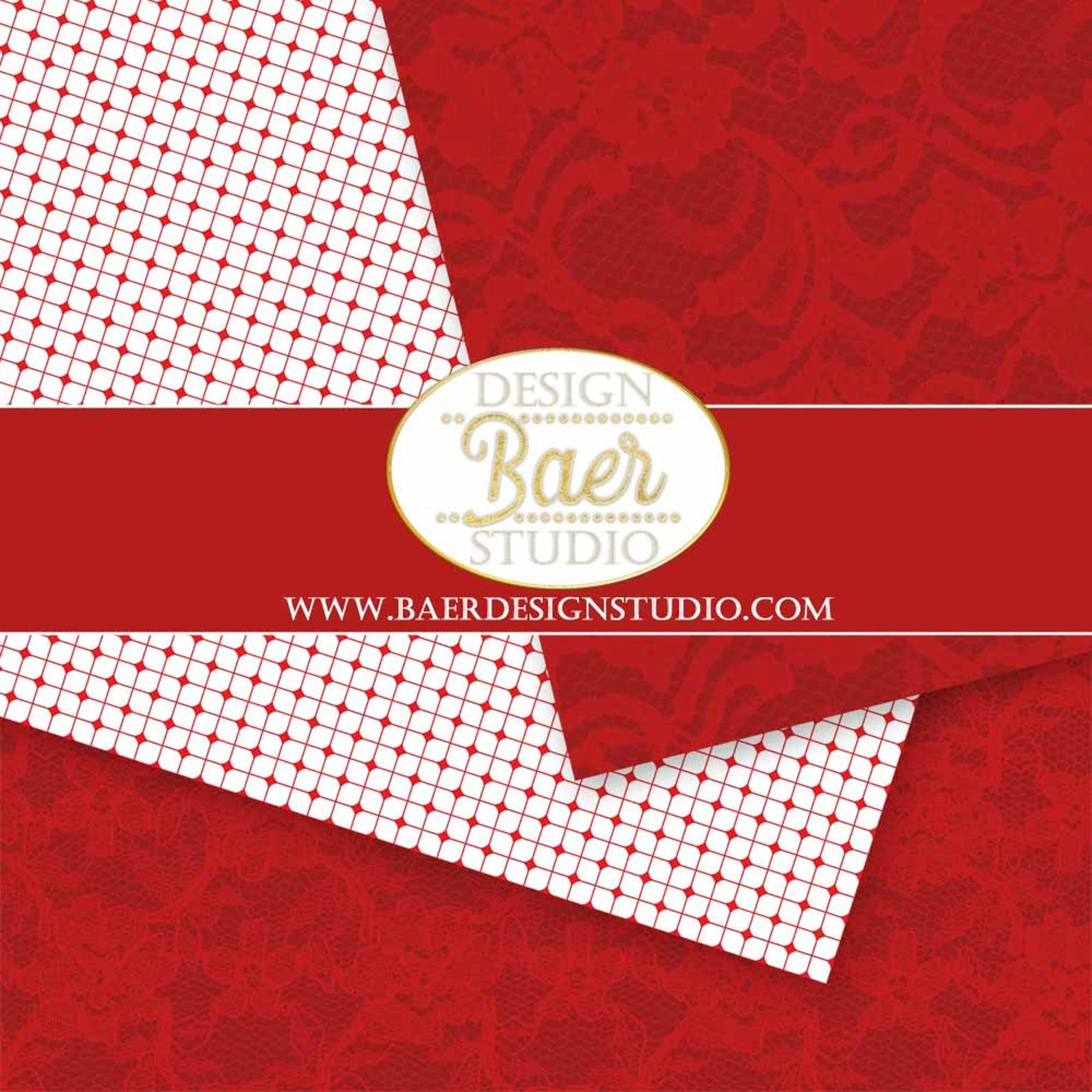 Red Lace Digital Paper: Vintage Scrapbook Backgrounds, Christmas Junk ...