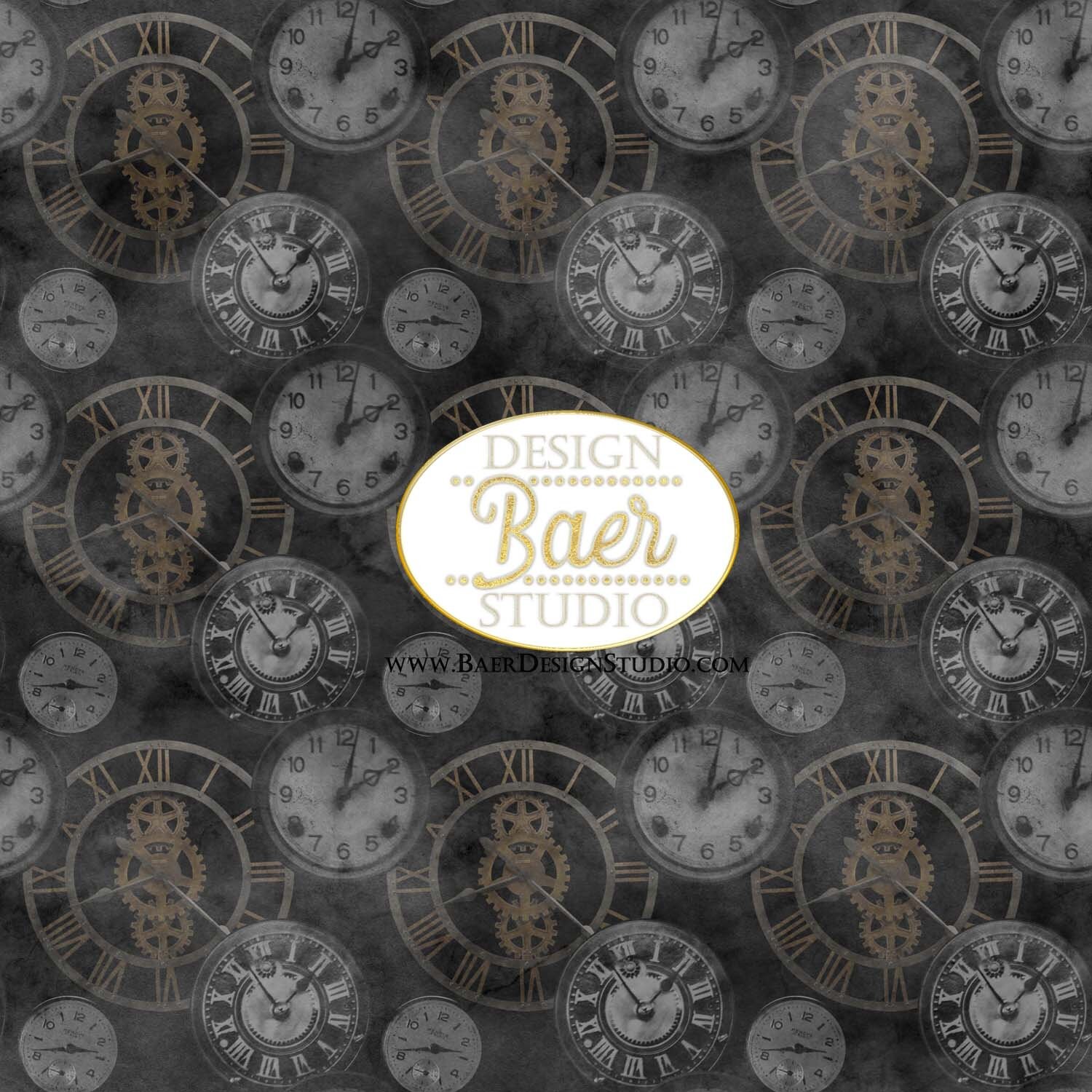 Steampunk Digital Paperantique Clock Digital Paper - Etsy