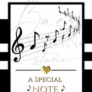 A Note of Appreciation Printable Tag, Musical Notes Party Favor Tag ...