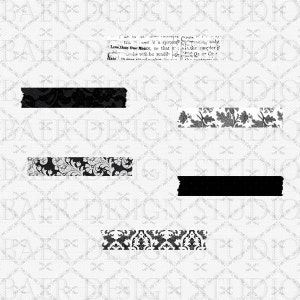 Digital Washi Tape Vintage:black and White Digital Washi Tape, Washi ...