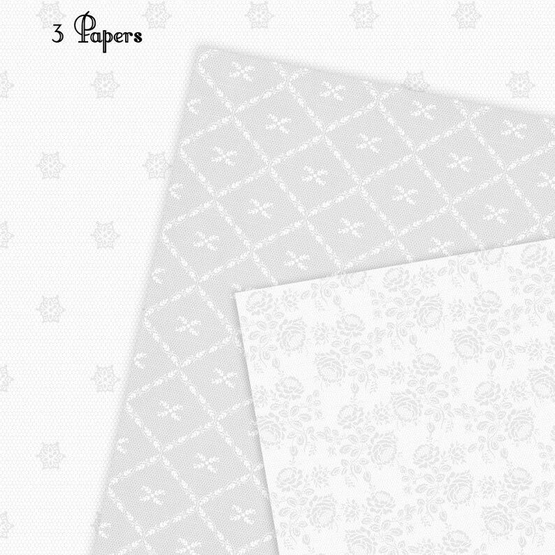 White Lace Digital Paper: Gray Printable Backgrounds (digital Download ...