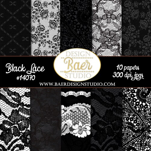Black Floral Digital Paper: floral Papers Black | Etsy