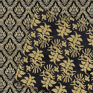 Gold Digital Paper Printableelegant Digital Papergold and White Damask ...