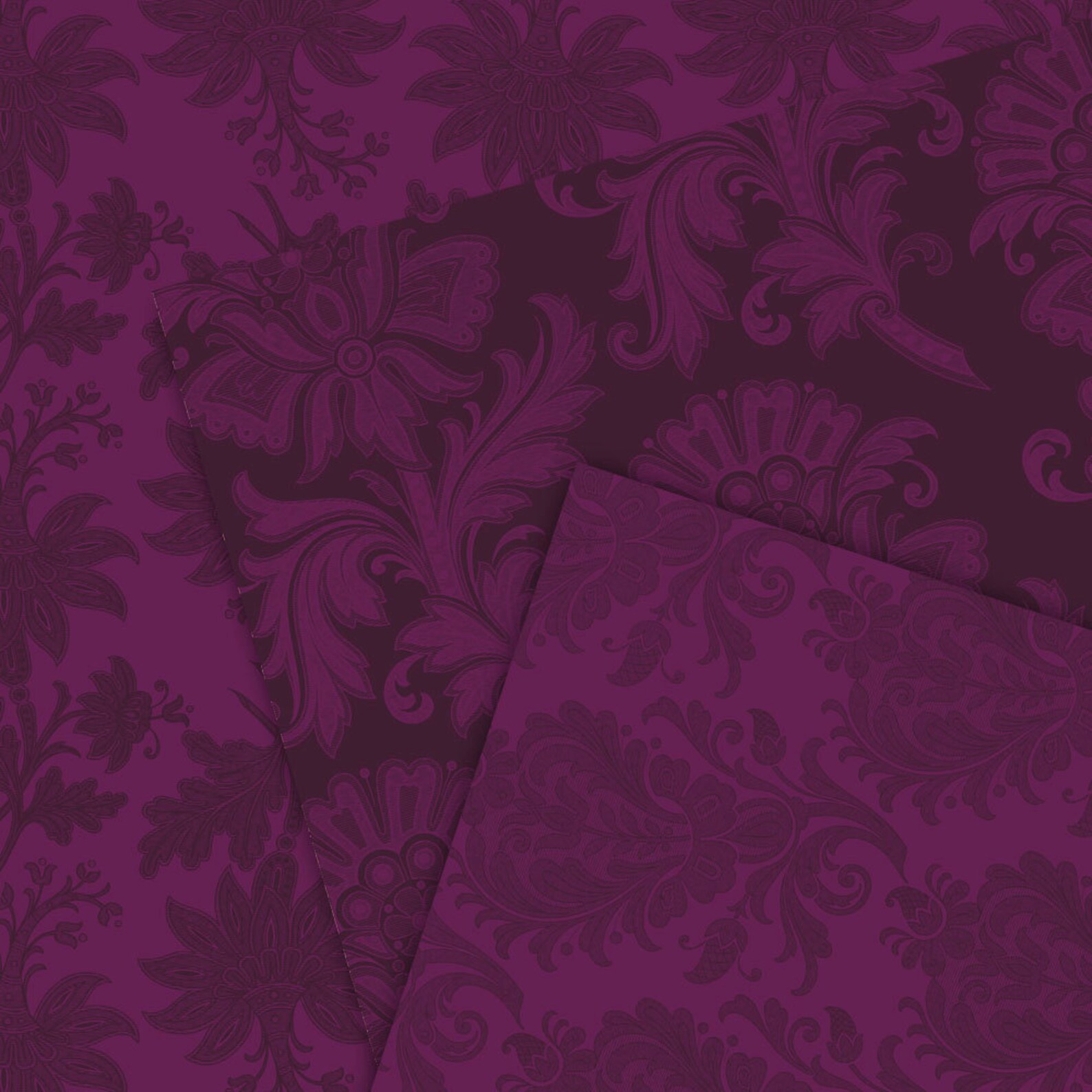 Purple and Gold Damask Digital Paper Purple Digital Paper | Etsy