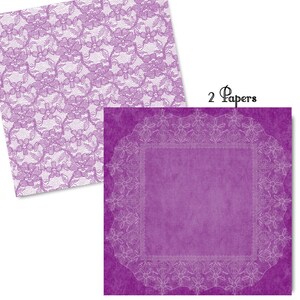 Purple Digital Paper:digital Scrapbook Paper, Purple Lace Digital Paper ...