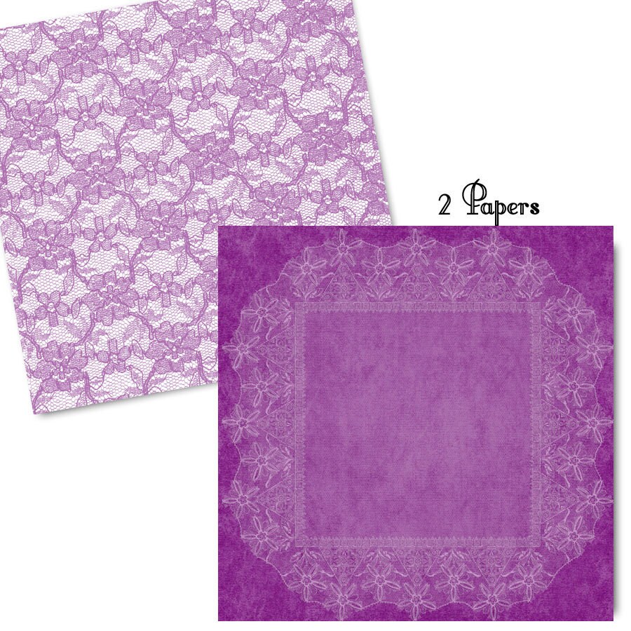 Purple Digital Paper:digital Scrapbook Paper Purple Lace - Etsy