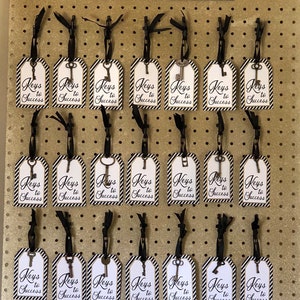 Blue and Silver Keys to Success Printable Tags, College Graduation Tags ...