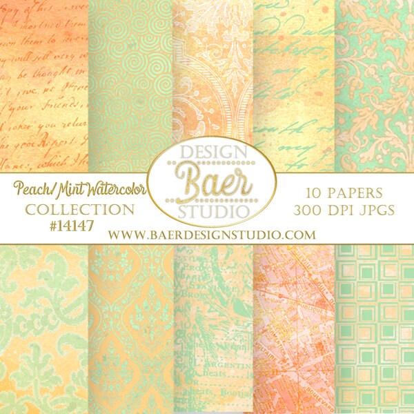 Mint Green and Peach - Etsy