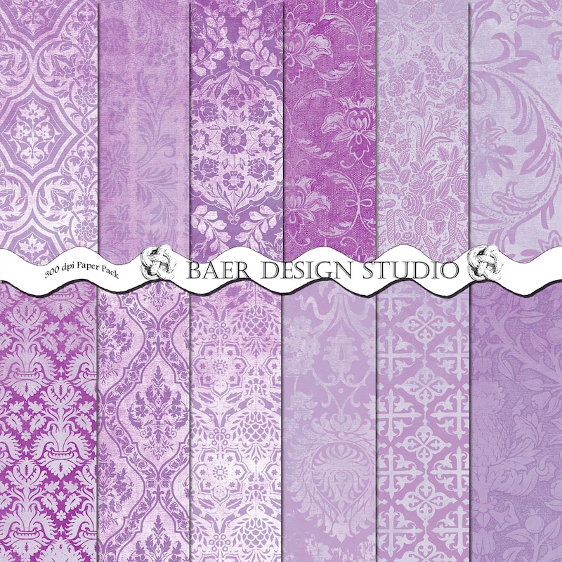 Lavender Damask - Etsy