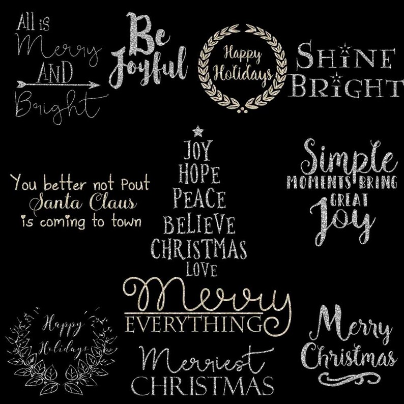 Christmas Quotes:christmas Word Art Christmas Scrapbook - Etsy