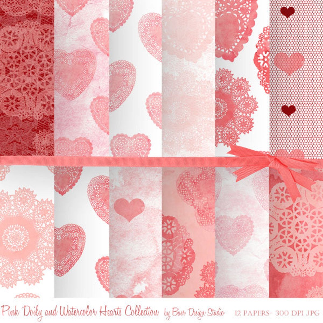 Valentine's Day Digital Download, Digital Paper Valentine, Heart ...