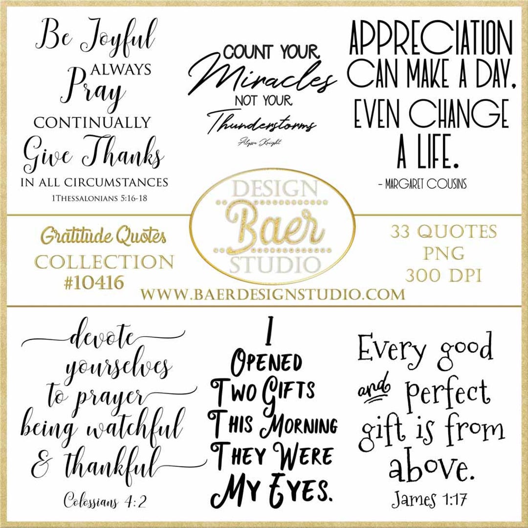 Gratitude Quotes Word Art: Thanksgiving Photo Overlays (digital ...