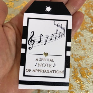 A Note of Appreciation Printable Tag, Musical Notes Party Favor Tag ...