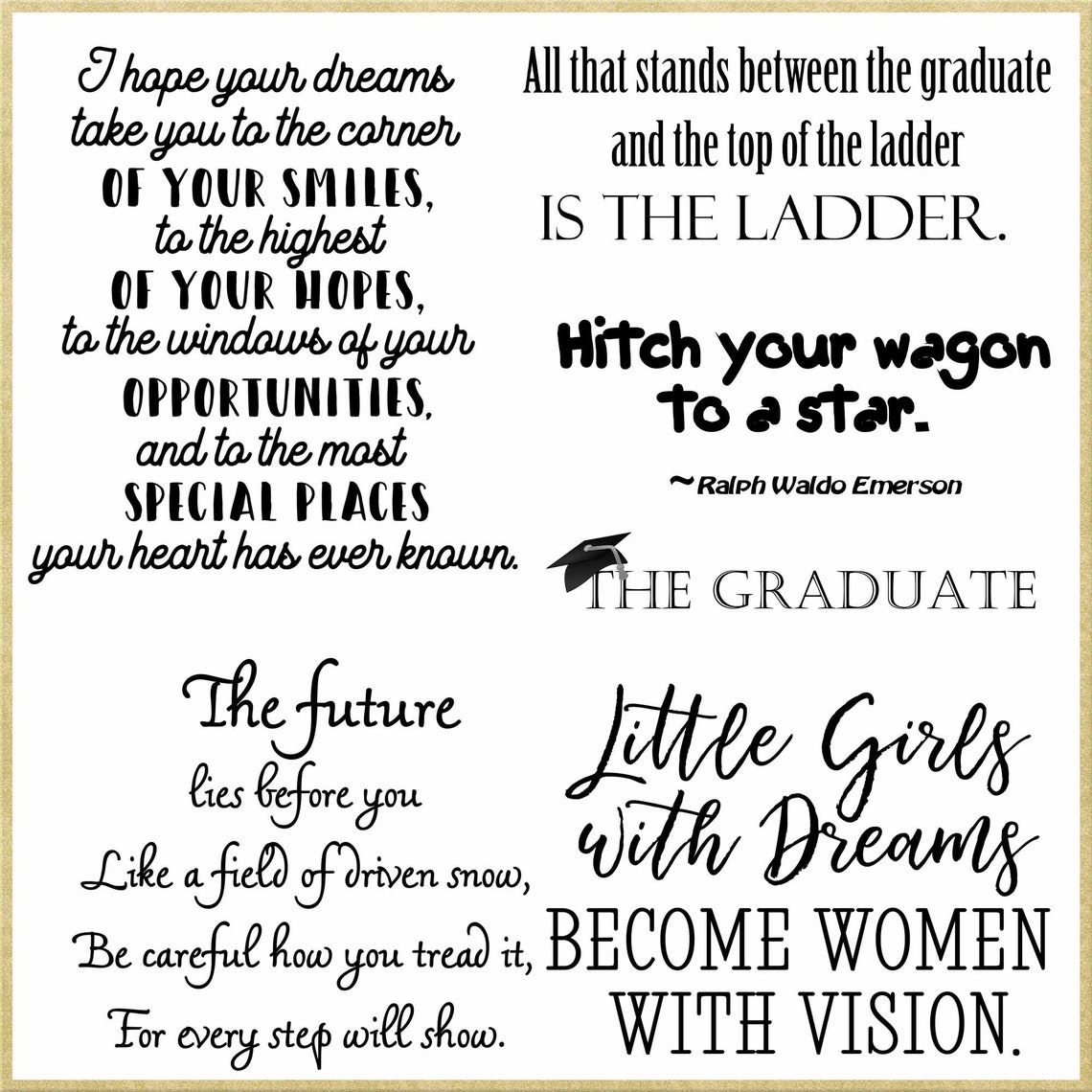 Graduation Quotes:graduation Clipart Graduation Photo - Etsy