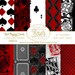 Red Playing Card Digital Paper, Valentines Digital Paper, Grunge Casino ...