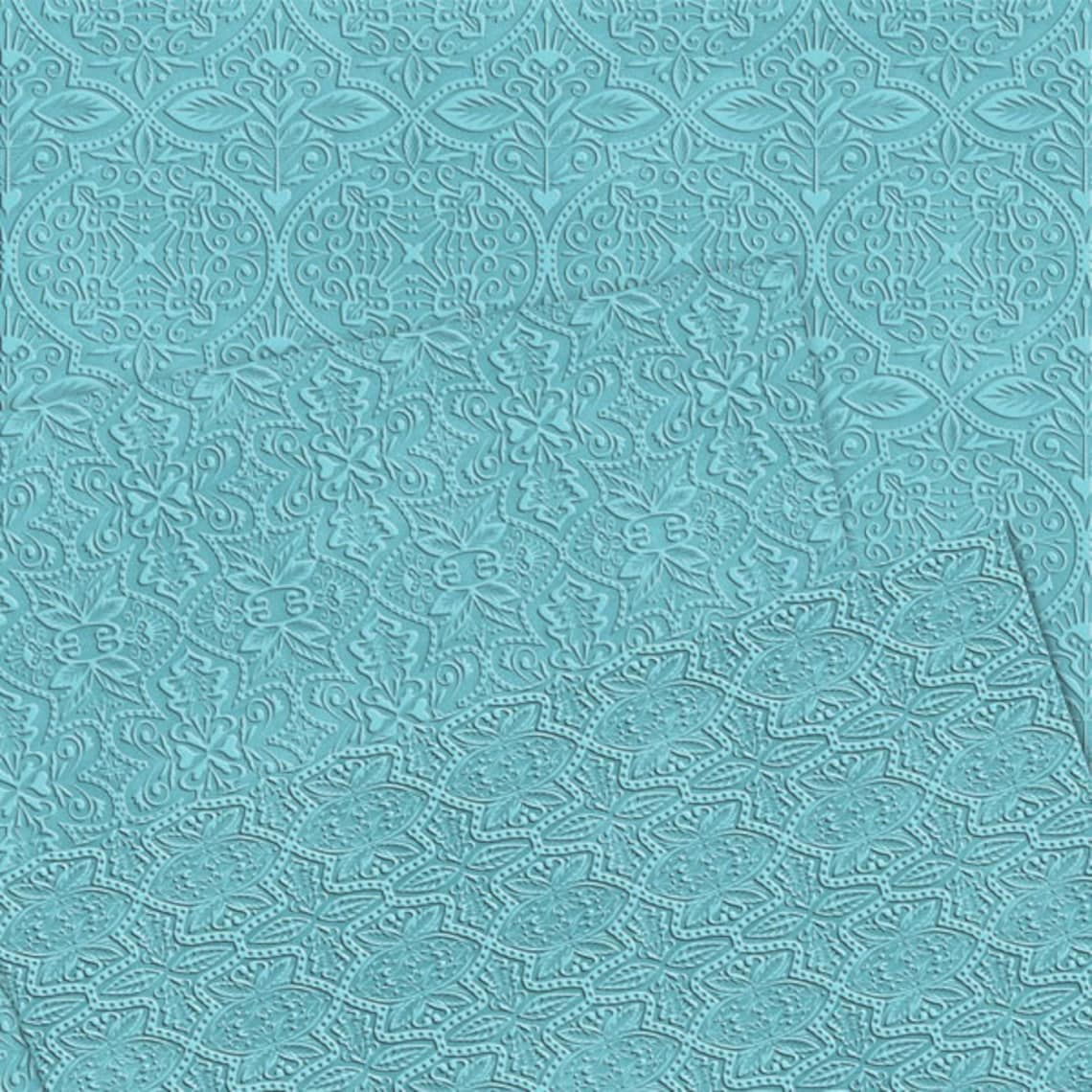 Turquoise and Silver Digital Paper Snowflake Digital Paper | Etsy