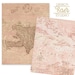 Pink Map Digital Paper: Blush Decoupage Printables, Dusty Rose ...