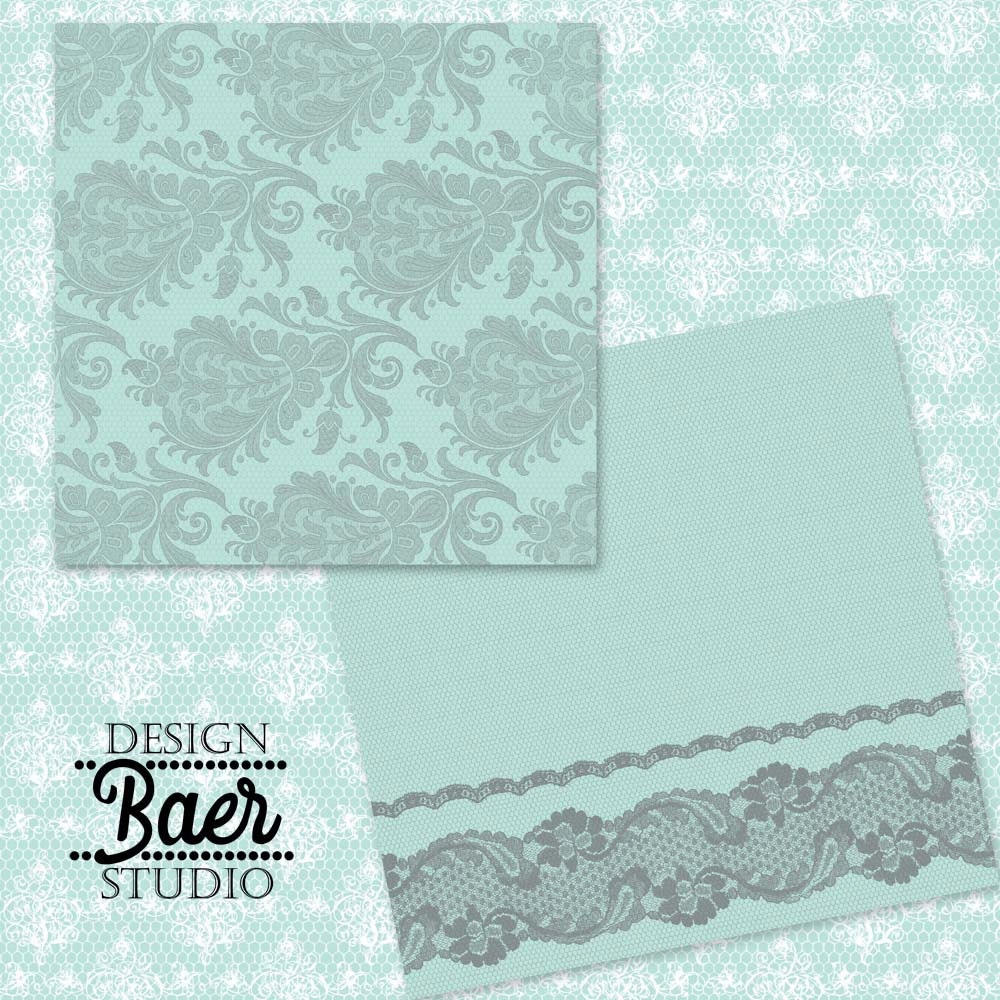 Turquoise Lace Digital Paper: Blue and Gray Printable Backgrounds ...