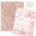 Pink Map Digital Paper: Blush Decoupage Printables, Dusty Rose ...