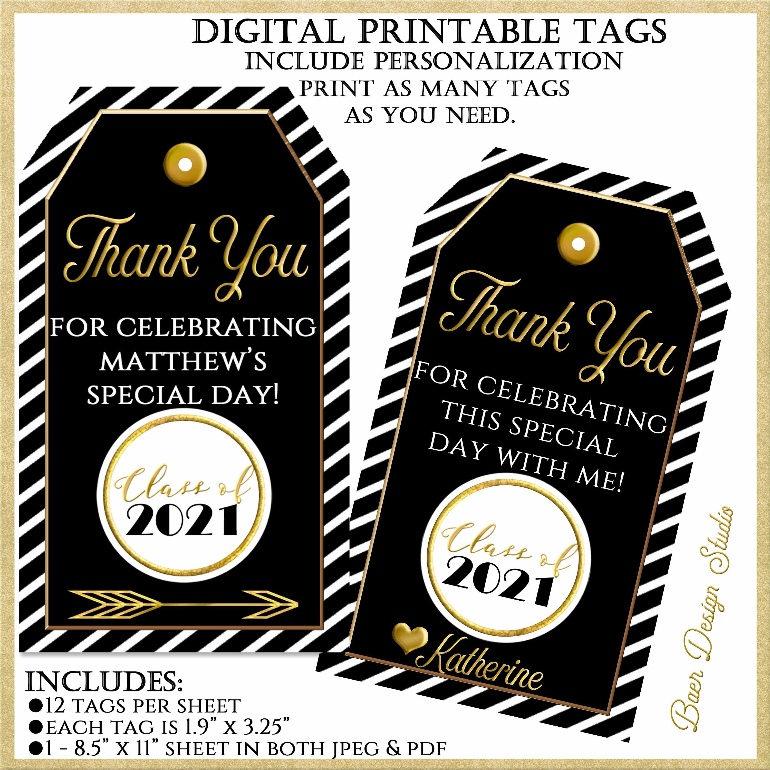 Graduation Thank You Tags Template