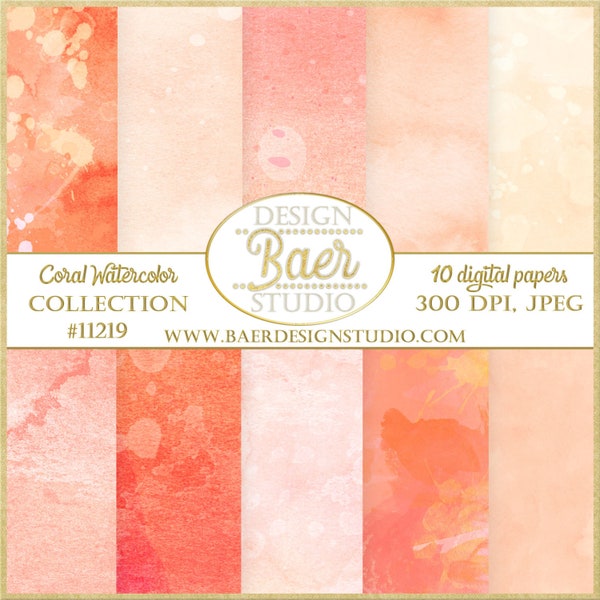 Coral Watercolor - Etsy