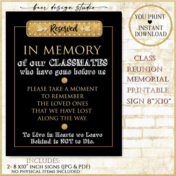 In Memoriam Sign - Etsy