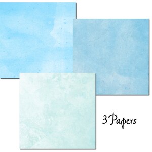 Blue Watercolor Digital Paper, Ocean Blue Watercolor Printable Paper ...