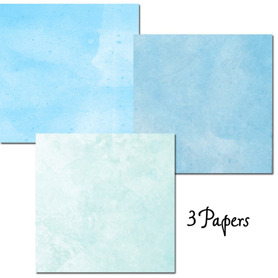 Blue Watercolor Digital Paper Ocean Blue Watercolor Printable - Etsy