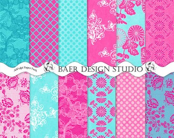 Hot Pink and Teal - Etsy