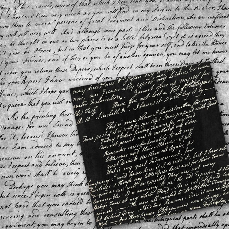 Black and White Script Digital Paper:halloween Digital Paper ...