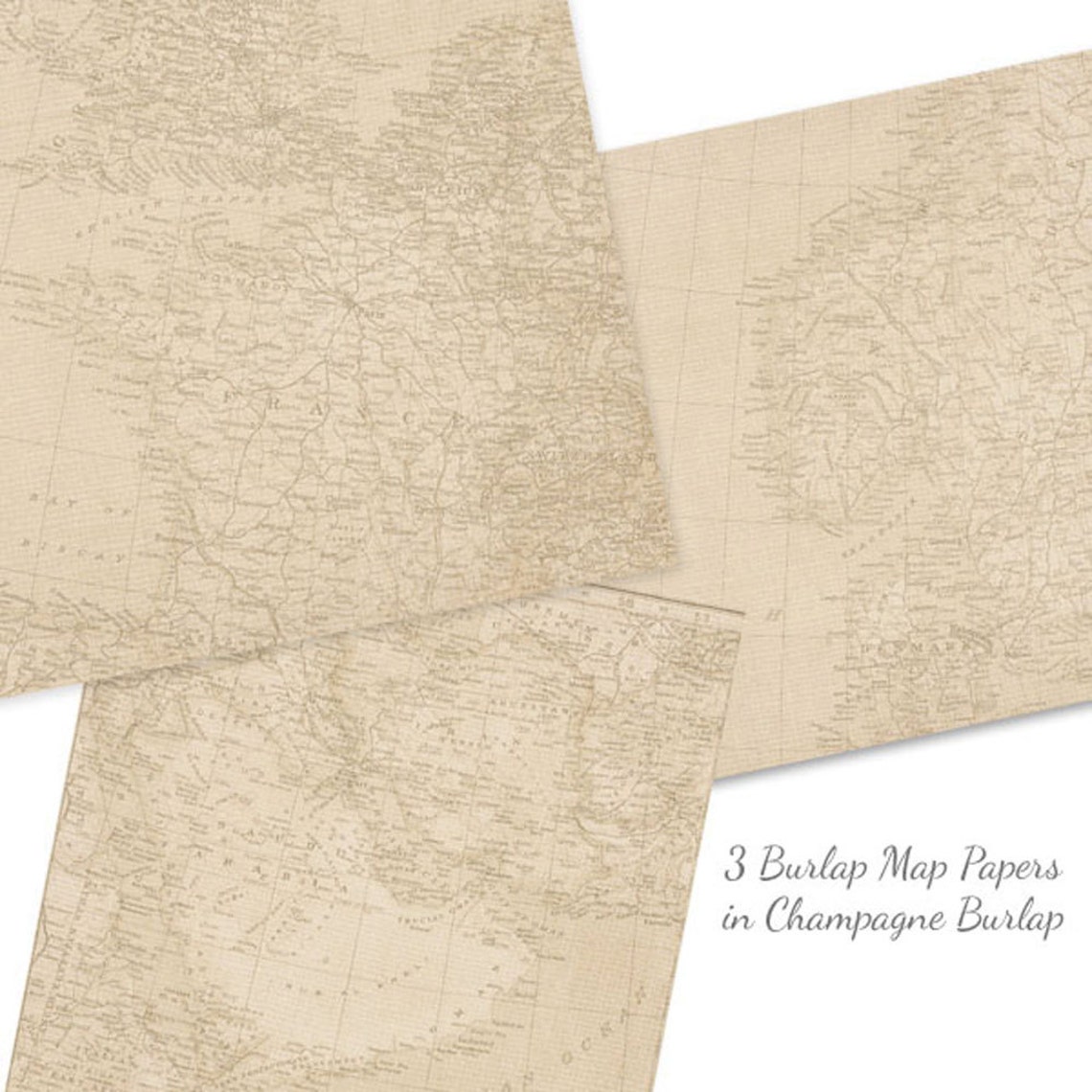 DIGITAL SCRAPBOOK Paper:map Digital Paper Taupe Burlap Map - Etsy