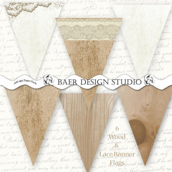 Items similar to Wood and Lace Banners, Wood Banners, Rustic Banner ...