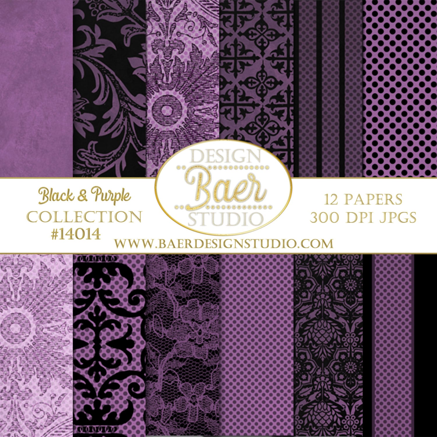 Purple and Black Digital Paper Purple Damask Digital Paper | Etsy
