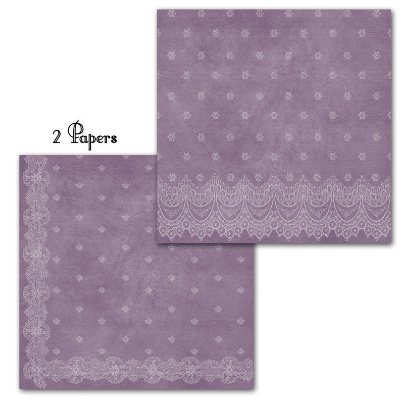 Purple Digital Paper:Digital Scrapbook Paper Purple Lace | Etsy