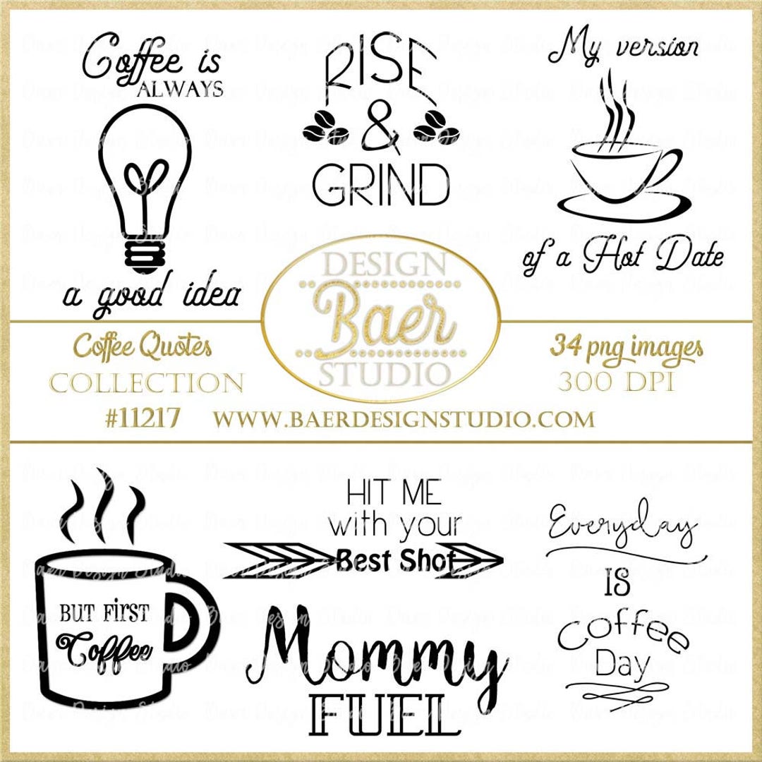 Coffee Quotes, Coffee Word Art|coffee Photo Overlay, Coffee Digi Stamp ...