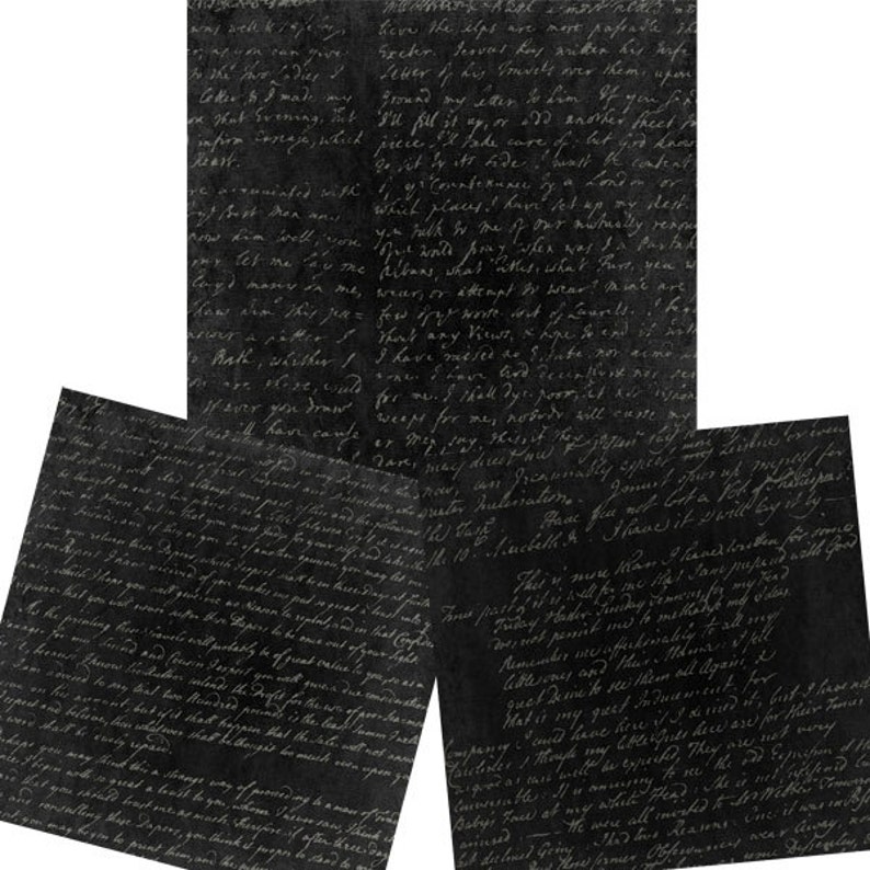 BLACK and White Script DIGITAL Paper:black Chalkboard Digital - Etsy