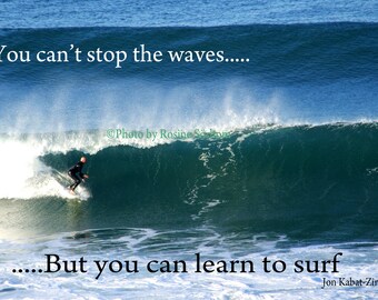 Quote Typography Inspirational You Can't Stop the Waves | Etsy