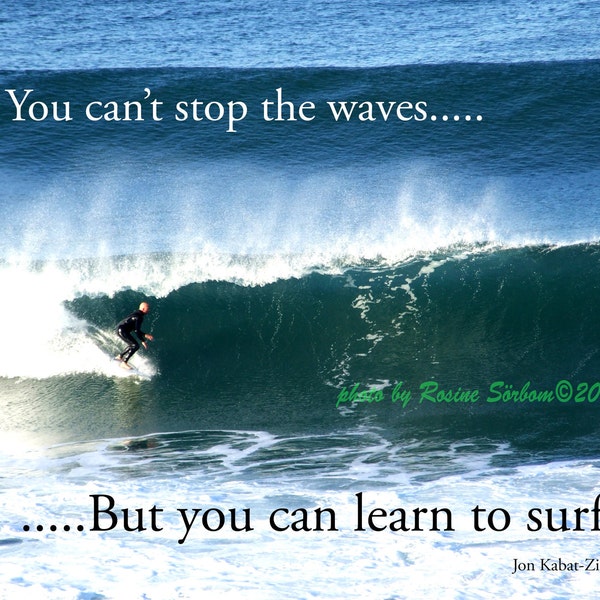 Quote Typography Inspirational You Can't Stop the Waves but You Can ...