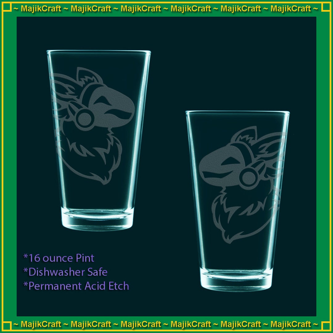 PAIR! Two Protogen Pint Glasses - Happy/angry - Beer Glass - Water ...