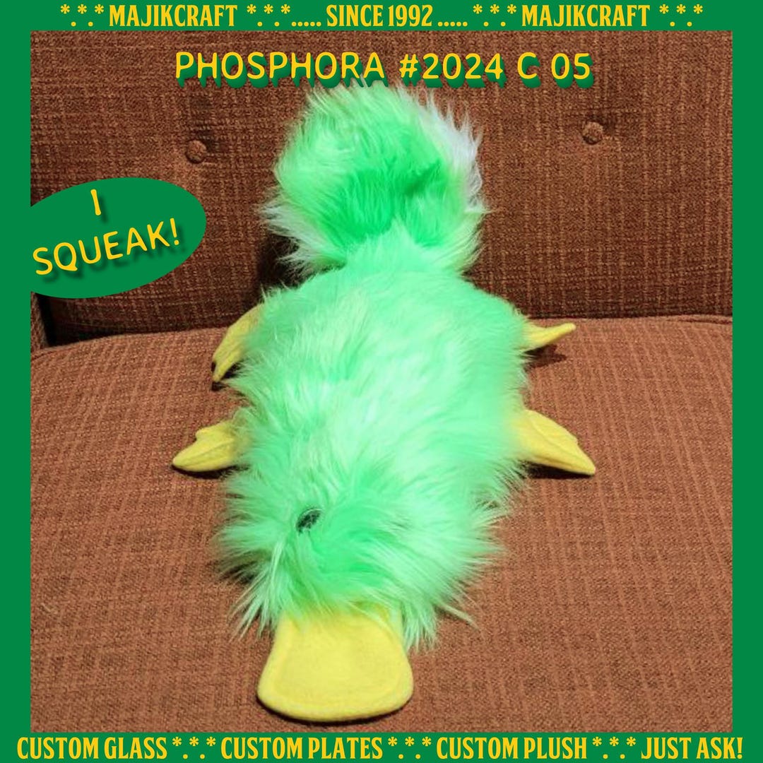 Long-haired Platypus Squeaky Plush Stuffed Animal, Adoptable Flatypus ...